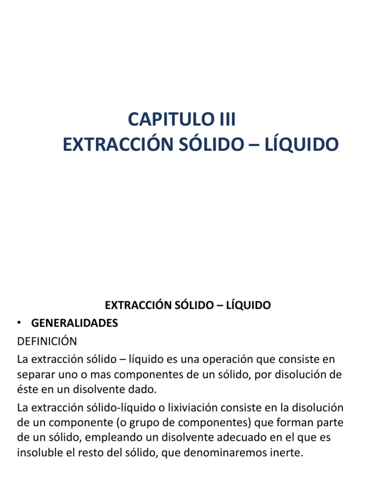 Capitulo 3 Extraccion | PDF | Concentración | Fase (materia)
