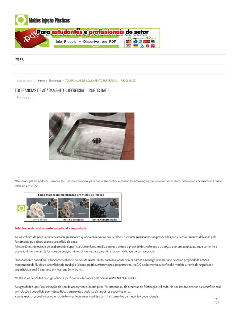 Simbologia de Rugosidade Acabamento Superficial Desenhos | PDF