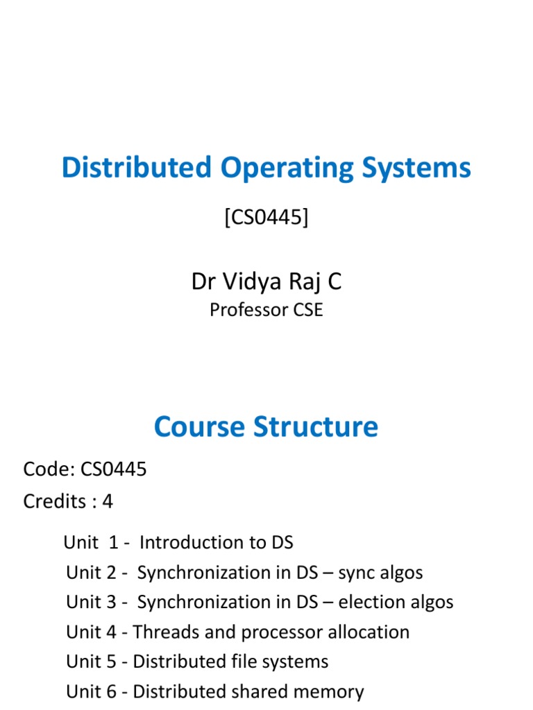 DoS - Unit 1 | PDF | Central Processing Unit | Parallel Computing
