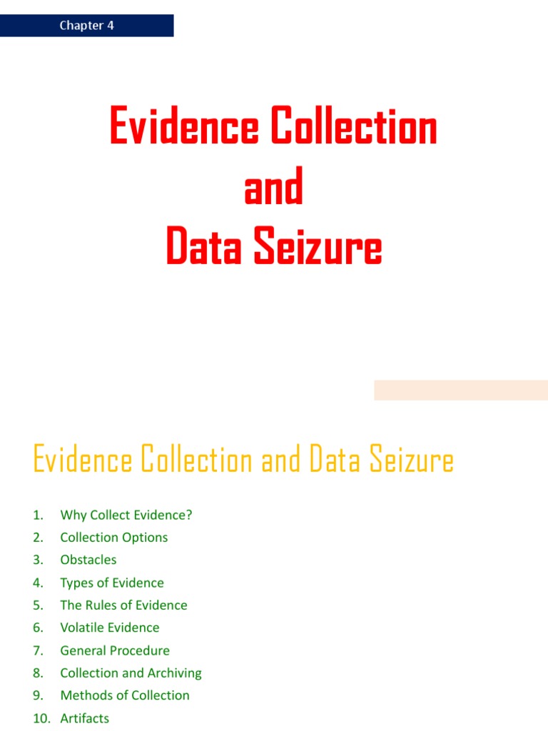 CF - 04 - Evidence Collection and Data Seizure | PDF | Evidence (Law ...