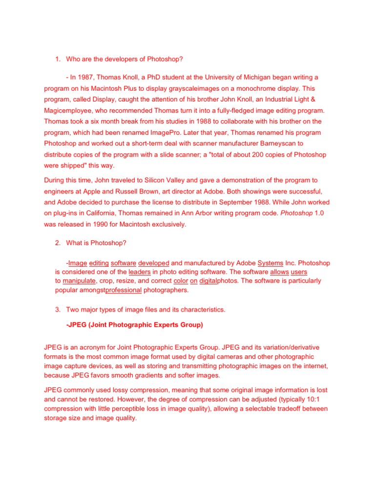 JPEG (Joint Photographic Experts Group) | PDF