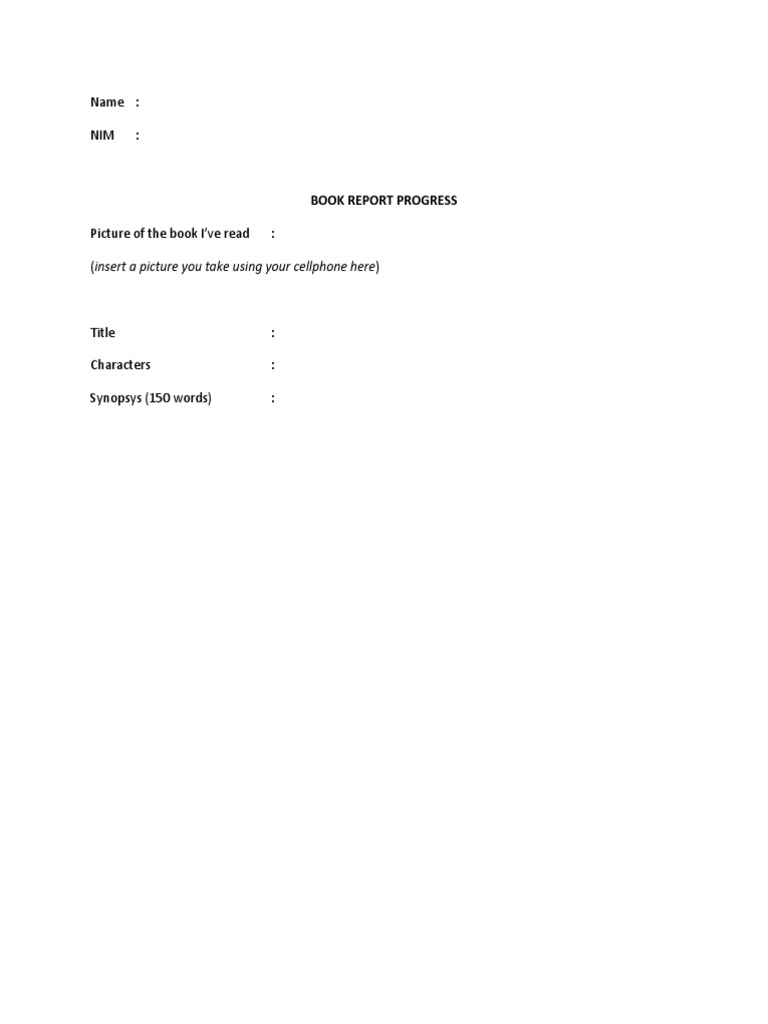 Book Report Progress | PDF