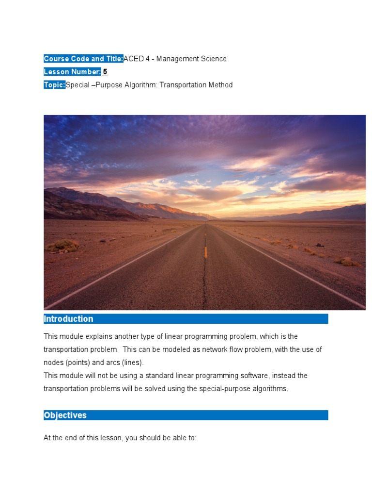 Optimizing Transportation Costs Through Specialized Algorithms | PDF | Mathematical Optimization ...