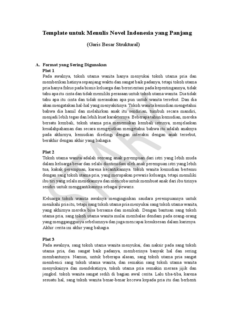 Template Menulis Novel Panjang | PDF | Ilmu Sosial | Fiksi Misteri ...