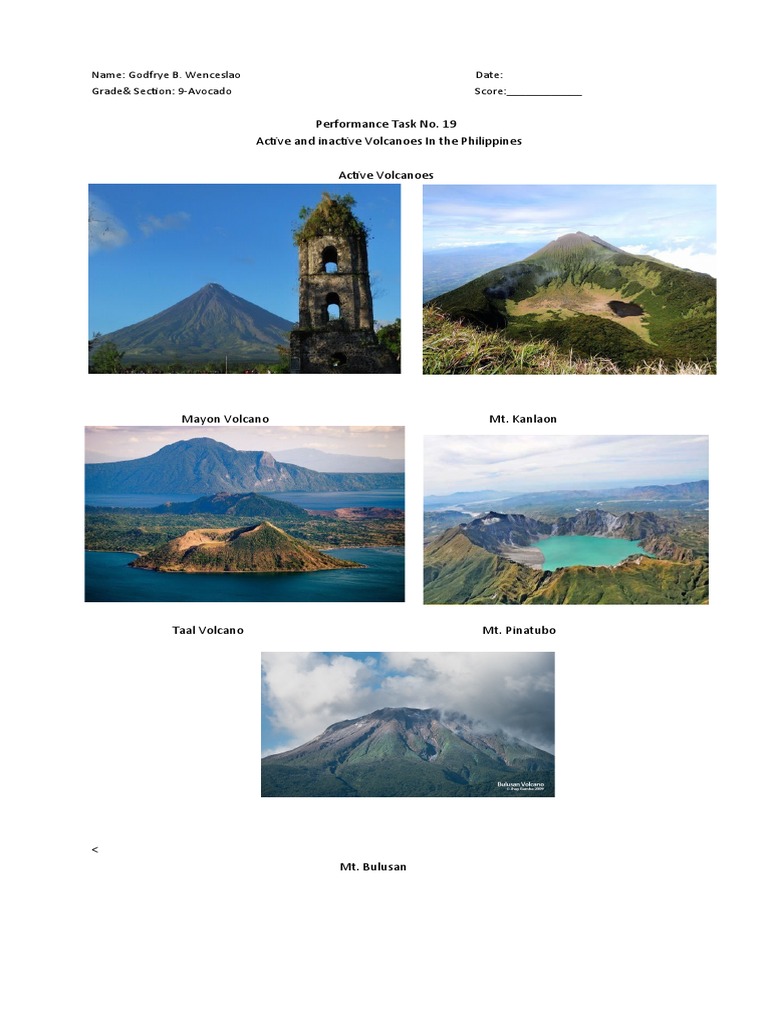 Performance Task in Science 9 | PDF | Volcano | Types Of Volcanic Eruptions