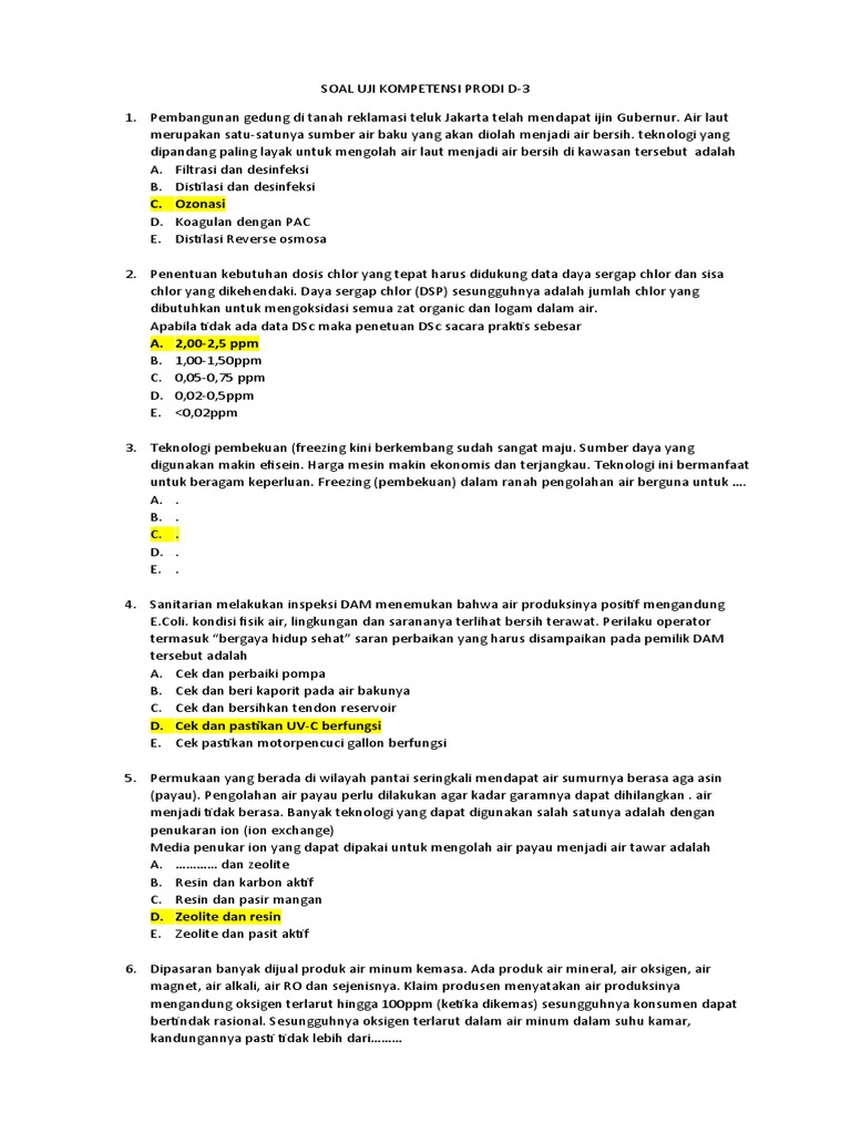 Soal Uji Kompetensi Prodi D | PDF