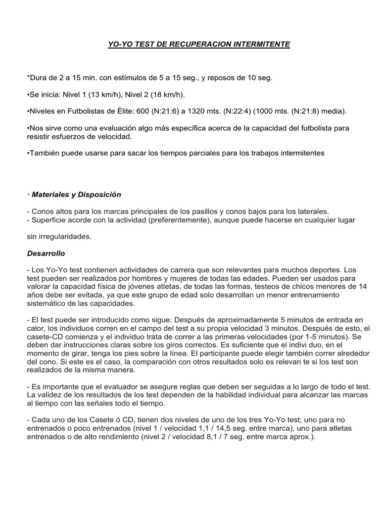 YO-Yo Test | PDF