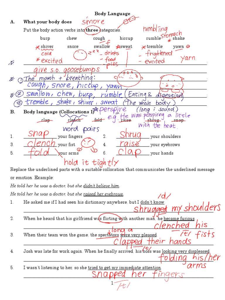 Body Language (Revision) | Descargar gratis PDF | Body Language ...