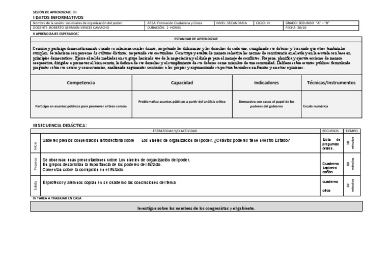 Los Niveles de Organización Del Poder. | PDF | Aprendizaje | Estado ...