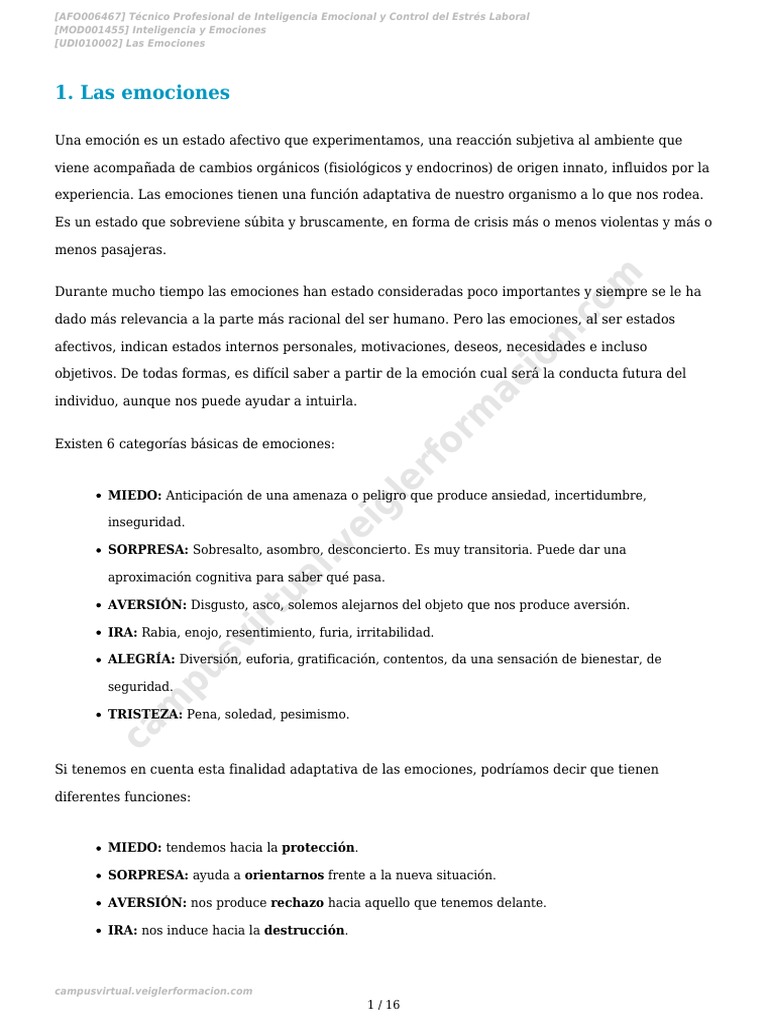 Las Emociones | PDF | Las emociones | Inteligencia emocional