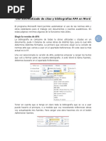 Menú Referencias de Word | PDF | Bibliografía | Microsoft Word
