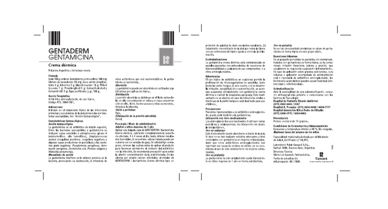 Prospecto Gentaderm Cert. 50424 | PDF