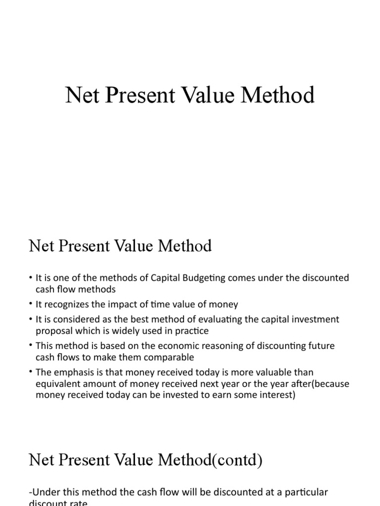 Net Present Value Method | Download Free PDF | Net Present Value ...