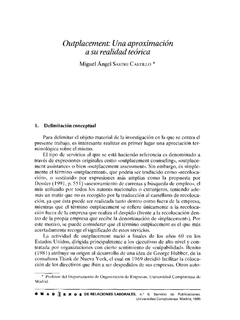 Outplacement: Definición y Modalidades | PDF | Marketing | Business