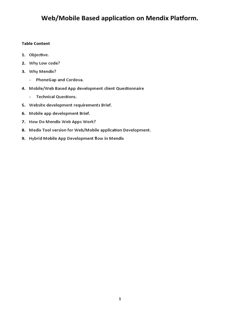 Web/Mobile Based Application On Mendix Platform.: - Phonegap and ...