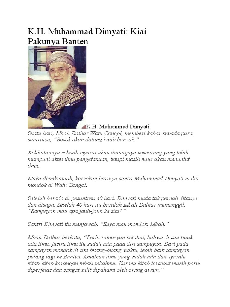 K.H. Muhammad Dimyati: Ulama Banten | PDF | Agama & Spiritualitas