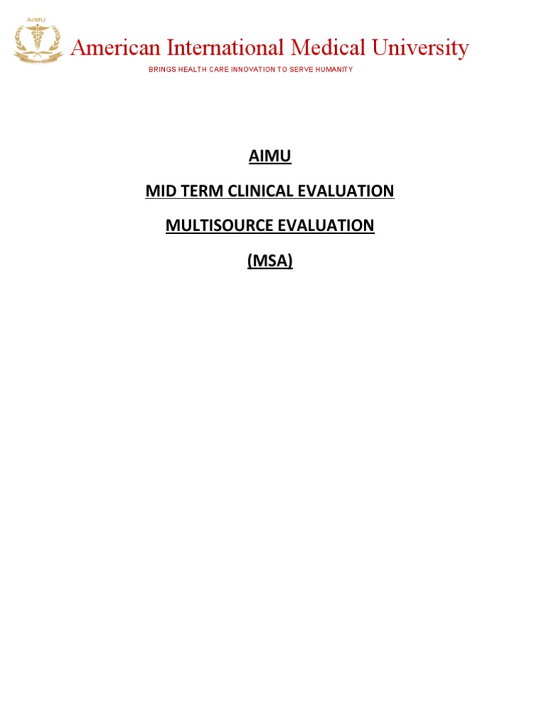 MID ASSESSMENT EVALUATION CLINICAL | PDF | Health Care | Medicine