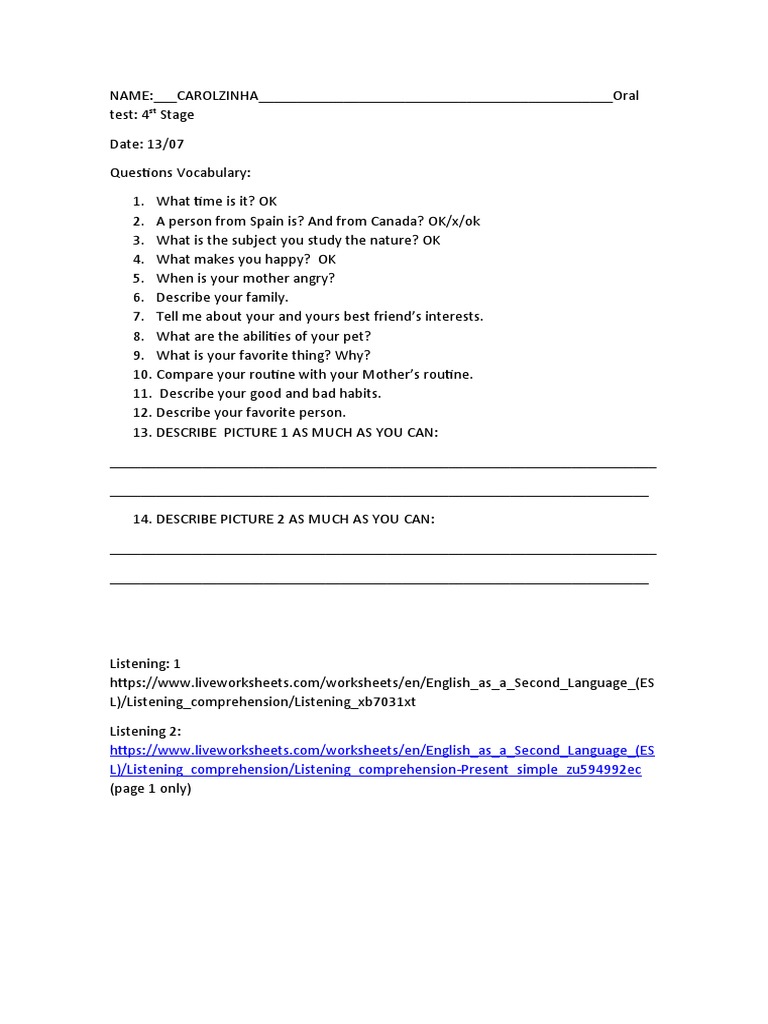 Oral Exam Questions Overview | PDF