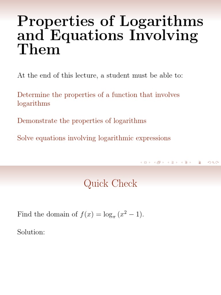 M19 Equations Involving Logarithms | PDF | Logarithm | Equations