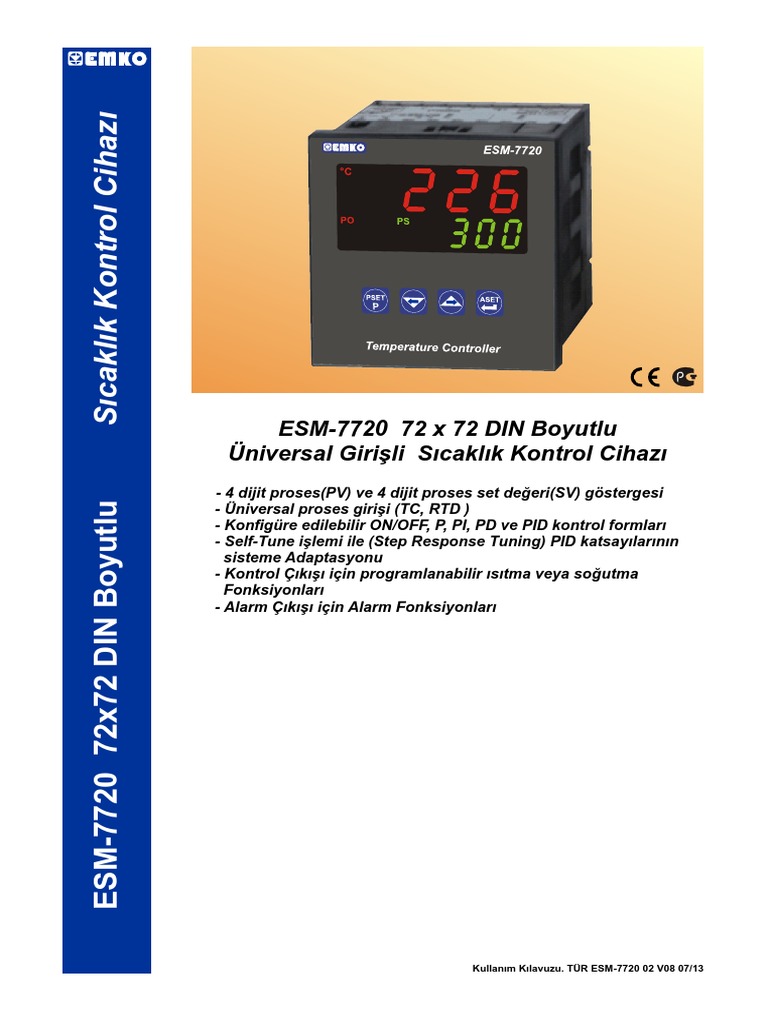 ESM-7720 Universal Girişli Sıcaklık Kontrol Cihazı TR | PDF