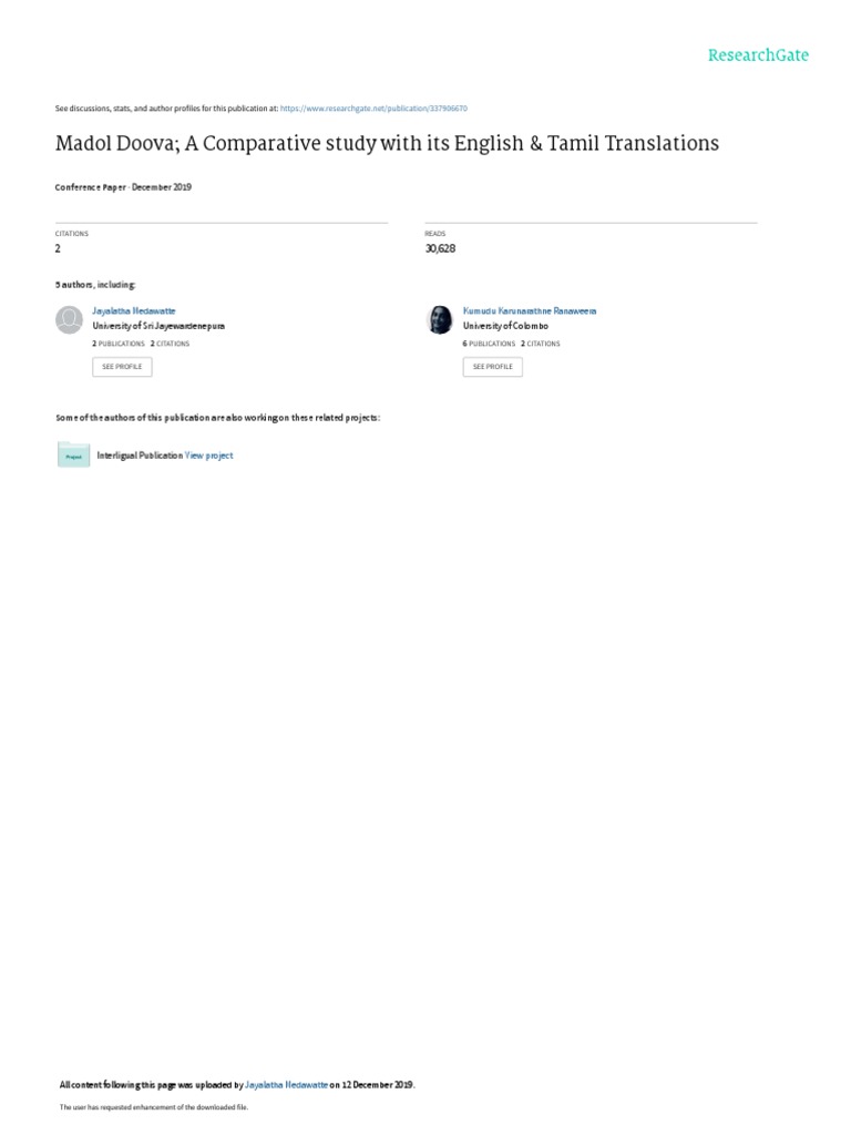 Comparative Study of Madol Doova Translations | PDF | Translations ...