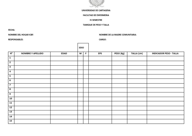 Formato Peso Talla | PDF