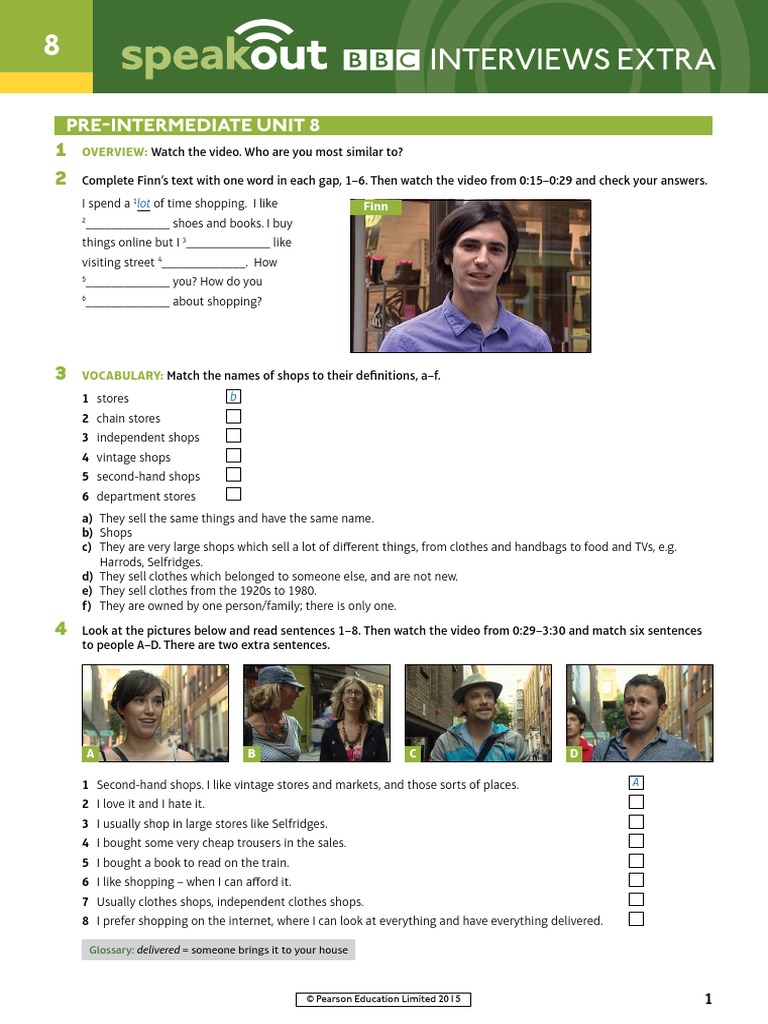 SO PI U8 Interviews Worksheet | PDF | Clothing
