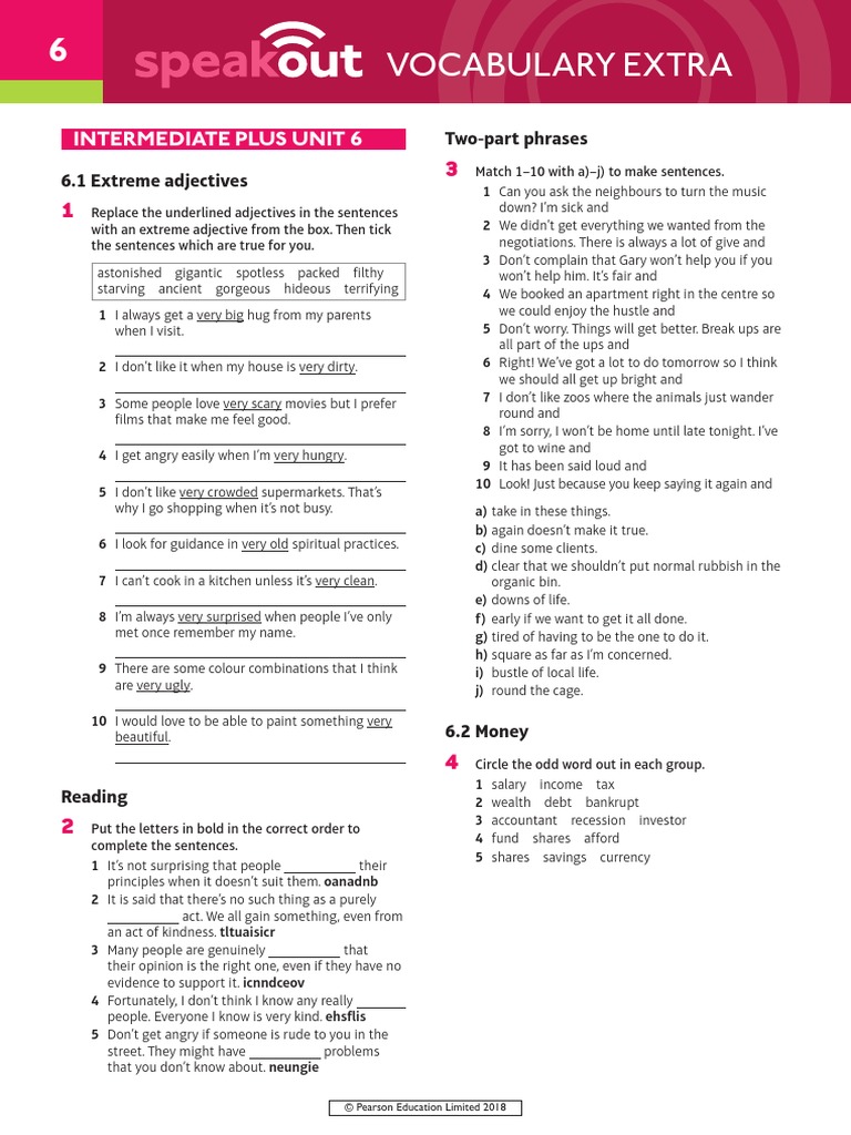 Speakout Vocabulary Extra Intermediate Plus Unit 6 | PDF | Poverty | Poverty & Homelessness