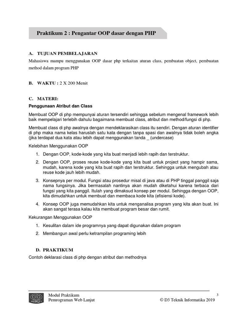 Modul 12 - OOP Pada PHP | PDF