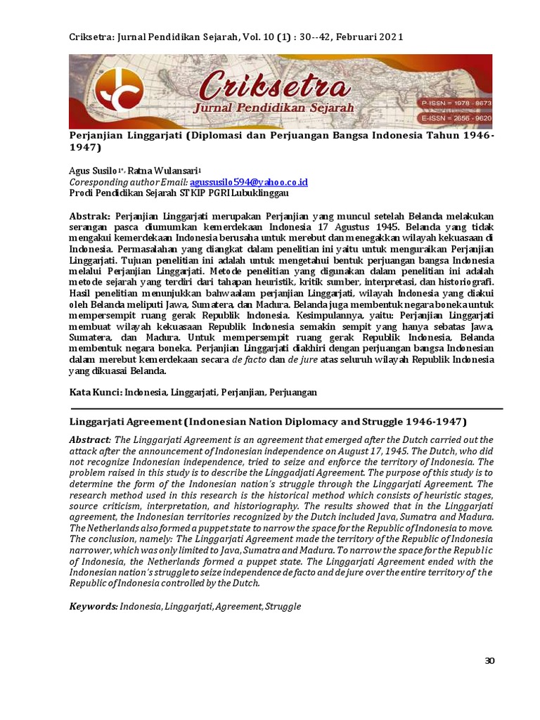 Linggarjati Agreement and Indonesia's Struggle for Independence | PDF