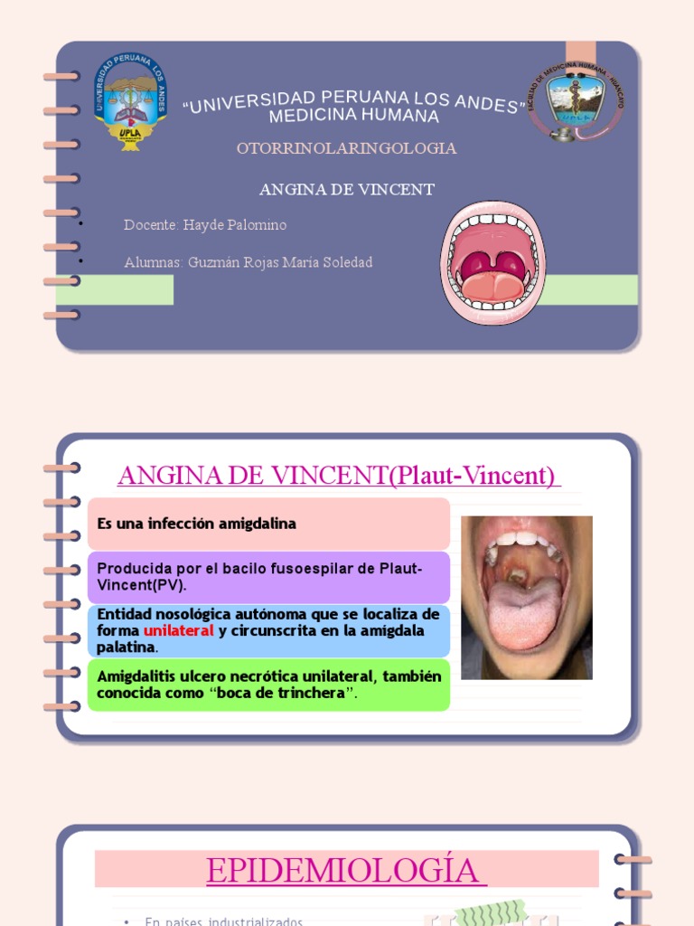 Angina de Vincent | PDF | Medicina CLINICA | Especialidades Medicas