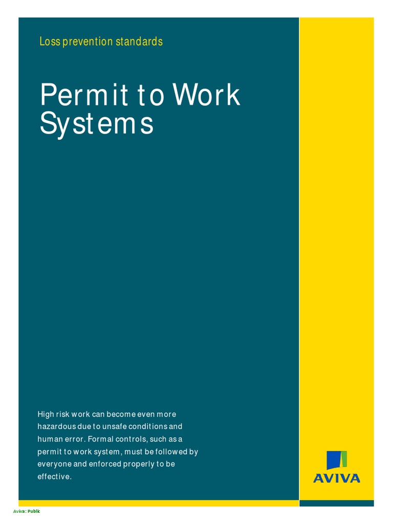 Aviva Permit To Work Systems Lps | Download Free PDF | Risk Management ...