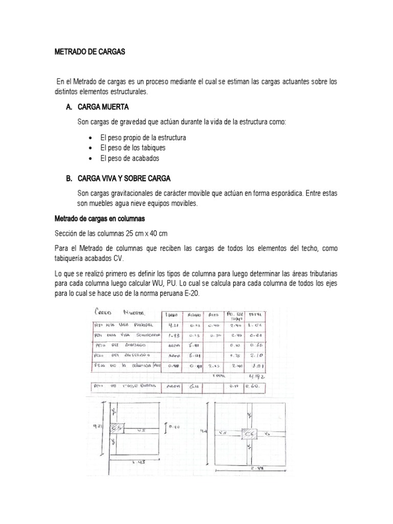 Metrado de Cargas | PDF | Viga (Estructura)