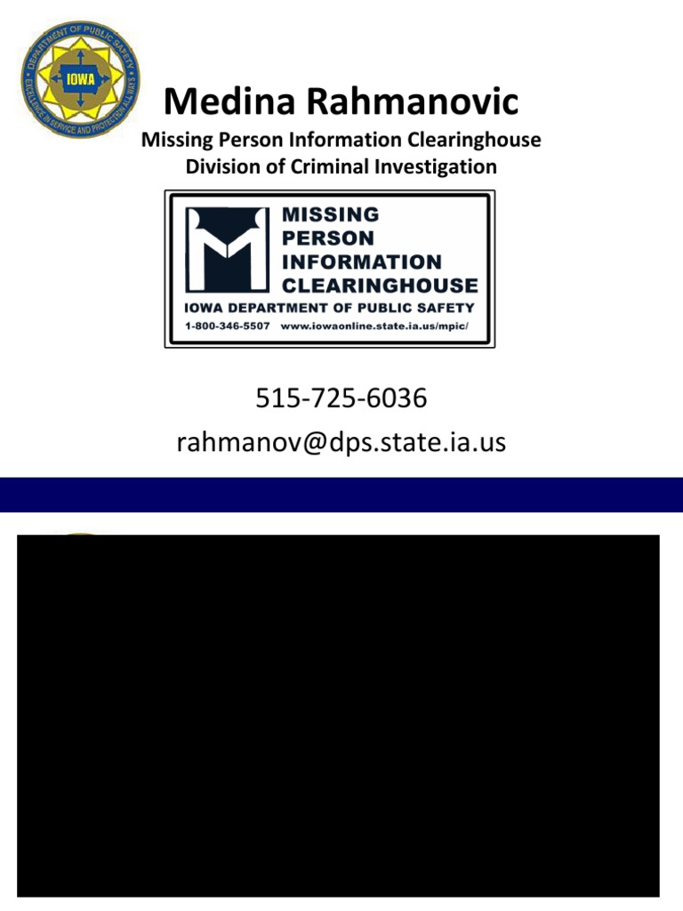 Slides Used To Train Law Enforcement On Missing Person Investigations ...