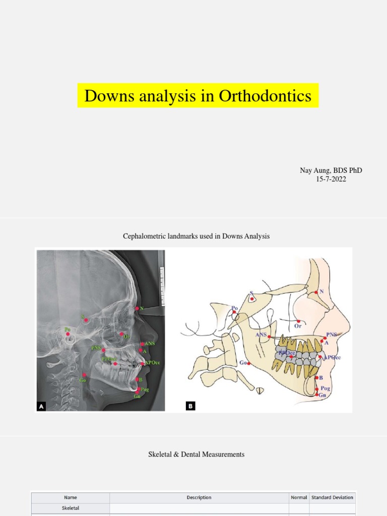 Downs Analysis in Orthodontics (Nay Aung, PhD) | PDF | Dental Anatomy ...