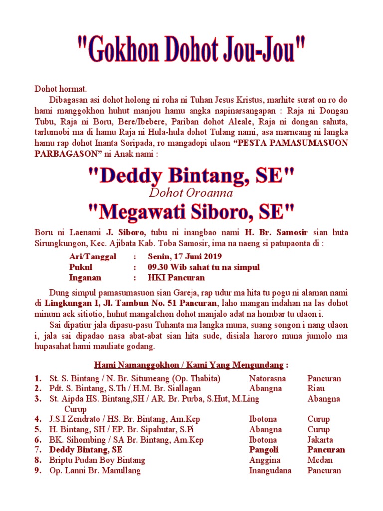 Undangan Deddy | PDF