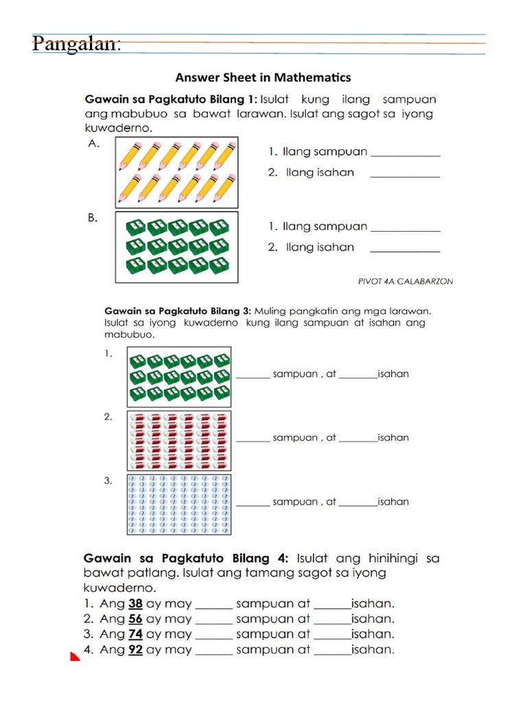 Activity Sheet Math Week 3 | PDF