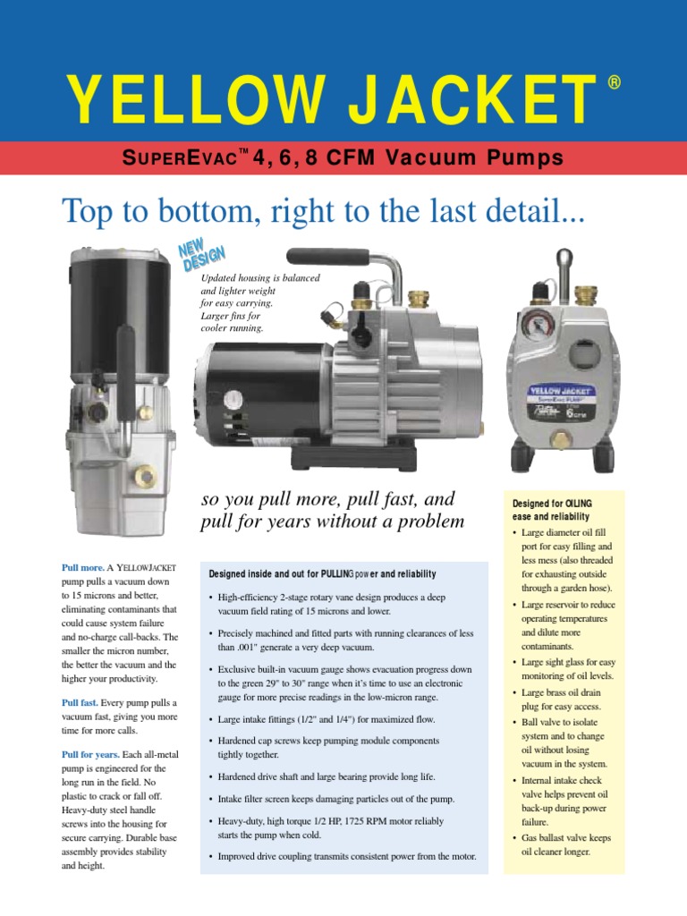 SuperEvac Vacuum Pump Data Sheet11 | PDF | Pump | Vacuum