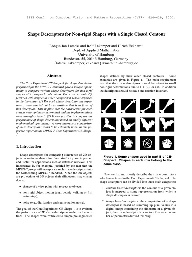 (2000) - Shape Descriptors For Non-Rigid Shapes With A Single Closed ...