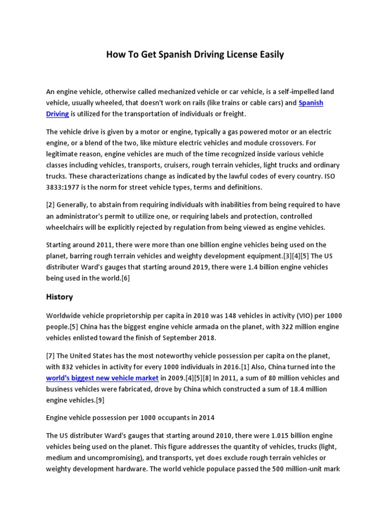 How To Get Spanish Driving License Easily | PDF | Vehicles | Engines