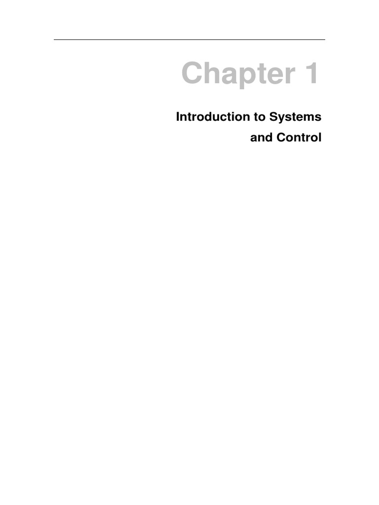CSS Chapter 1 - Introduction To Systems and Control | PDF | Feedback | Control Theory