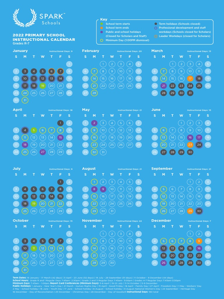 2022 Primary School Calendar | PDF | December Events | Public Holiday