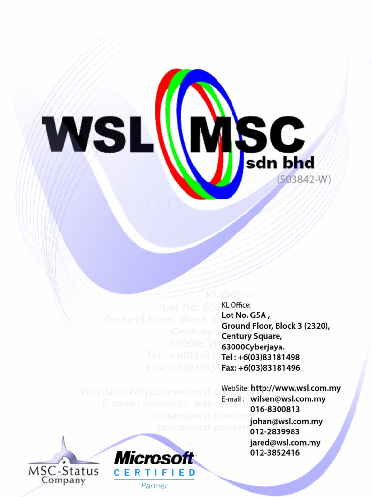 Wsl Profile Pdf Hewlett Packard Malaysia
