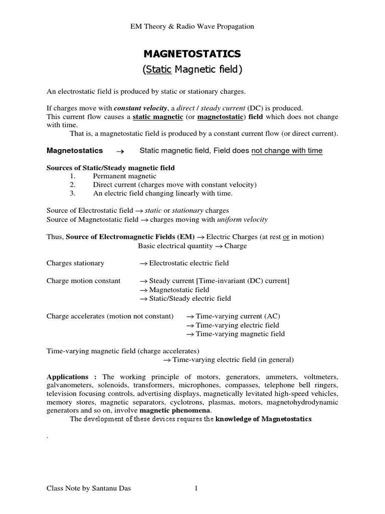 SV6 Magnetostatics, Hall Efeect | PDF | Magnetic Field | Force