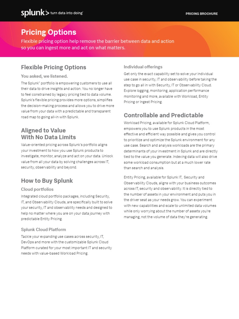 Splunk Pricing Options | PDF | Cloud Computing | Pricing