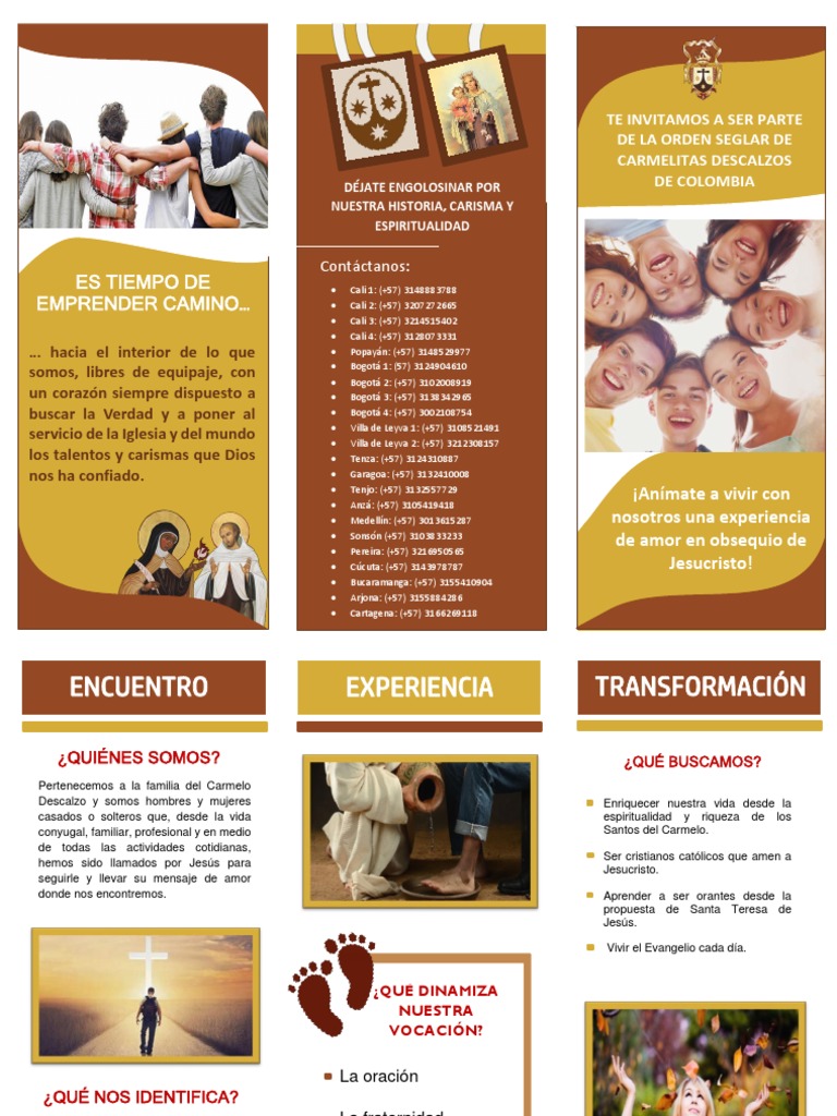 Folleto Promoción Vocacional Ocds Colombia | PDF | Iglesia Católica ...