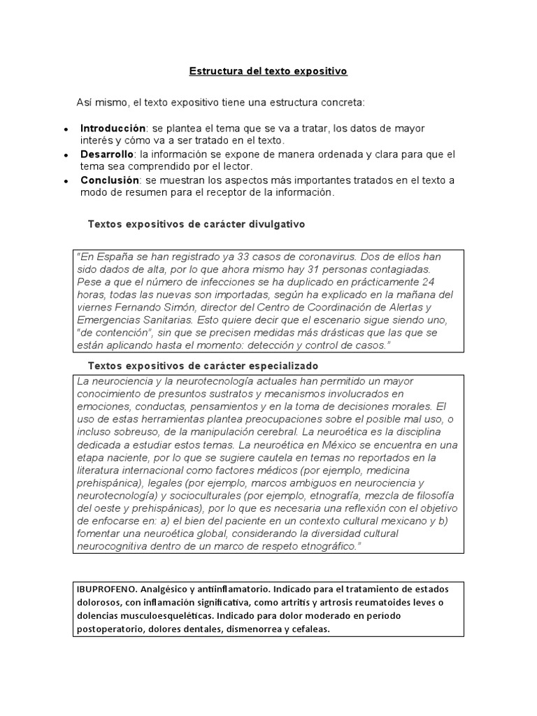 Estructura Del Texto Expositivo | PDF | Medicina CLINICA | Medicina