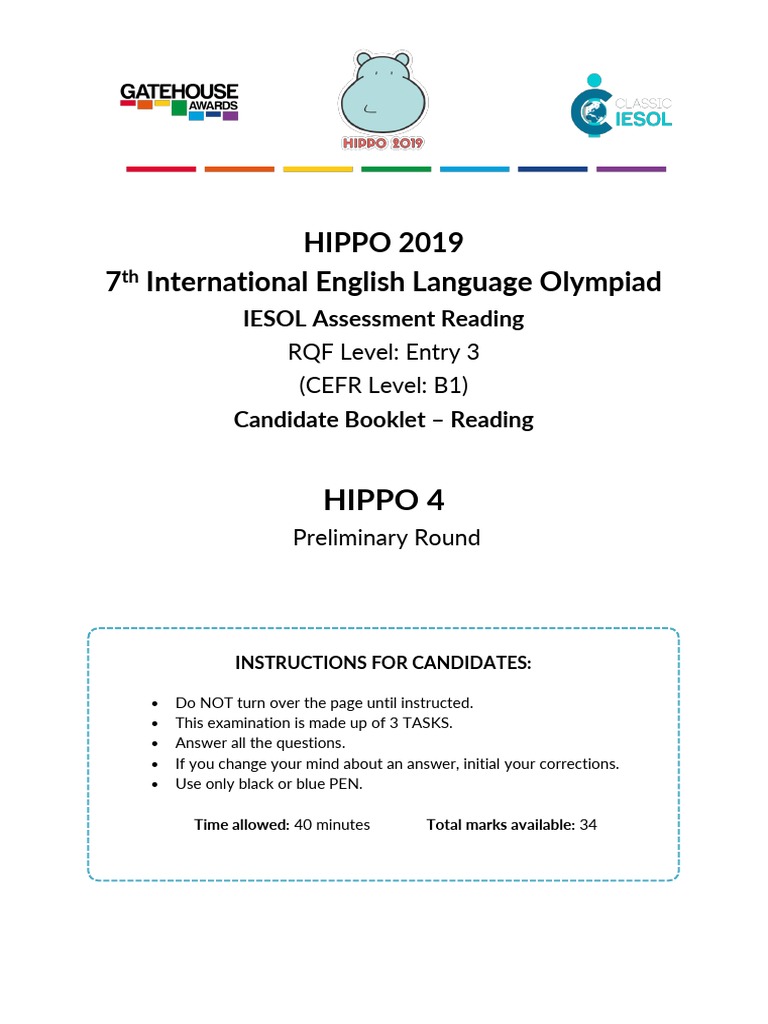 Hippo 4 Preliminary Reading | PDF