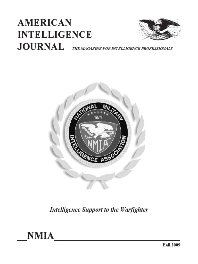 American Intelligence Journal: Intelligence Support To The Warfighter ...
