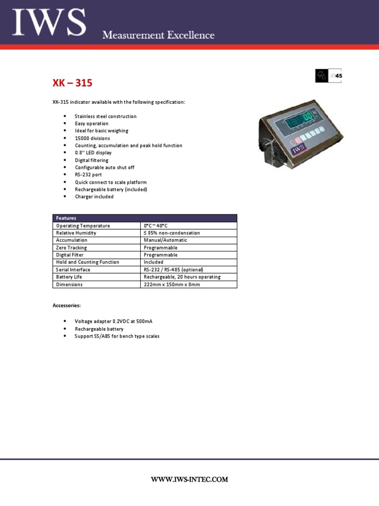 DS Indicador XK 315 | PDF | Technology & Engineering